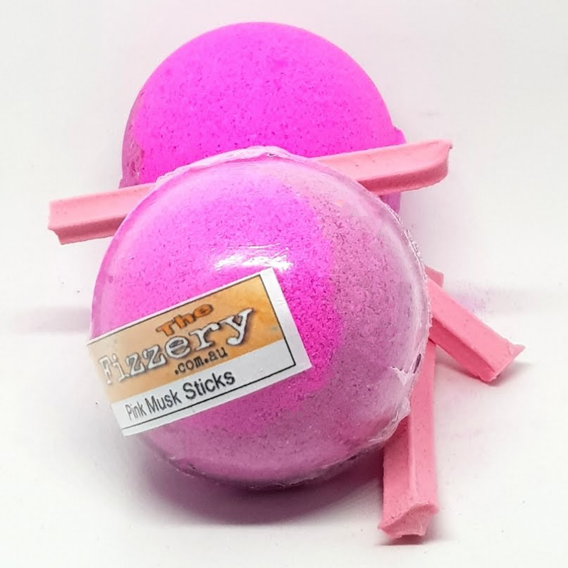 Pink Musk Sticks Bath Bomb Ball – The Fizzery