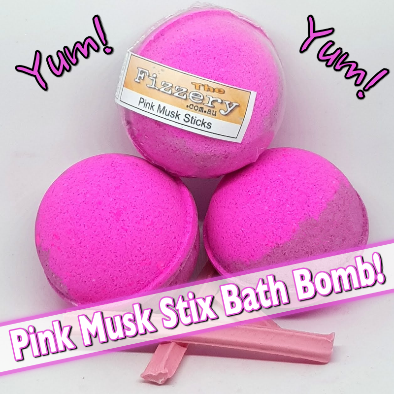 Pink Musk Sticks Bath Bomb Ball – The Fizzery